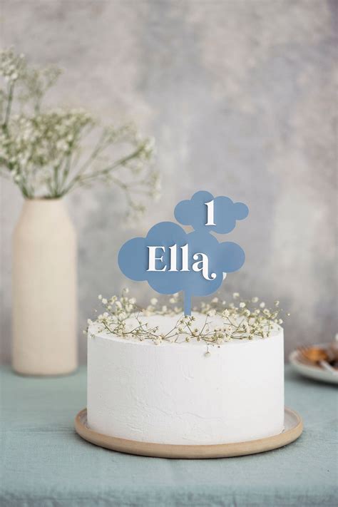 Custom Cloud Cake Topper Kid S Birthday Cake Topper Blue Etsy