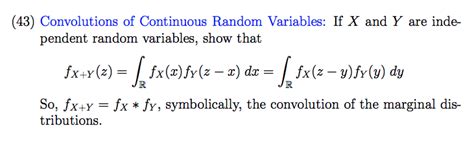 43 Convolutions Of Continuous Random Variables If