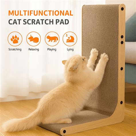 Snugspot L Shape Cat Scratcher Cardboard Vertical Scratching Post