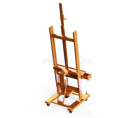 3d Render Blank Canvas On Easel Isolated Stock Illustration