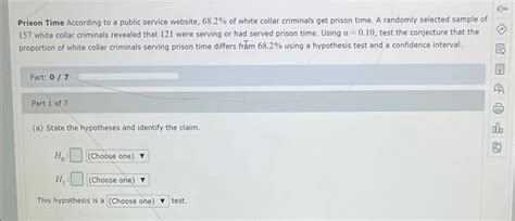 Solved Prison Time According To A Public Service Website Chegg