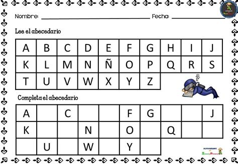 Colección De Fichas Para Aprender El Abecedario Imagenes Educativas
