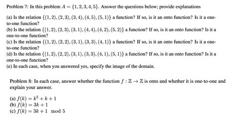 Solved Problem 7 In This Problem A 1 2 3 4 5 Answer The Chegg