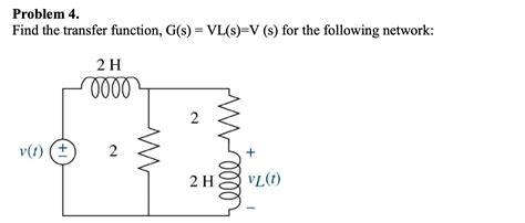 Solved Problem Find The Transfer Function Chegg