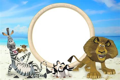 Moldura Digital Grátis Personagens M P Madagascar Arte E Foto