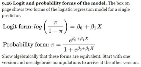 Solved 926 Logit And Probability Forms Of The Model The