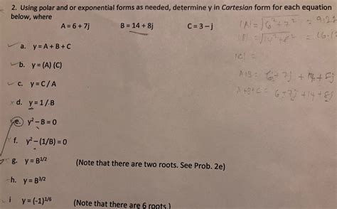 Solved 2 Using Polar And Or Exponential Forms As Needed