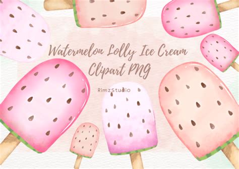 1 Watermelon Lolly Ice Cream Clipart Png Designs And Graphics