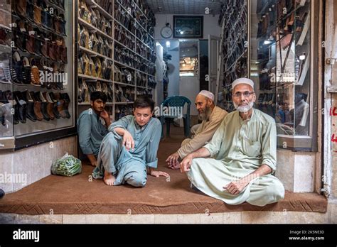 Shop Owner And Workers Shoes And Sandals Shop Peshawar Khyber