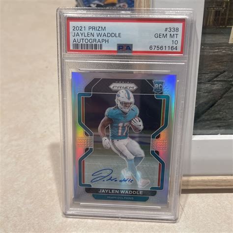 Jaylen Waddle Autographed Signed 2021 Panini Prizm Rc Auto Silver Prizm
