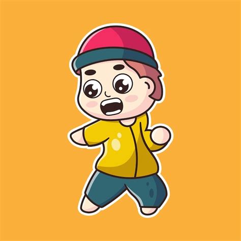 귀여운 소년 책 일러스트 벡터 아트 디자인을 가져와 프리미엄 벡터