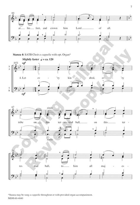 All Hail The Power Of Jesus Name Choral Score By Michael Burkhardt