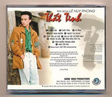 Giáng Ngọc Cd Va Tình Khúc Lê Huy Phong Thất Tình 1995 ~ Cover