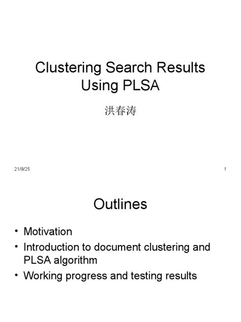 Clustering Search Results Using Plsa Pdf Cluster Analysis Computer Programming