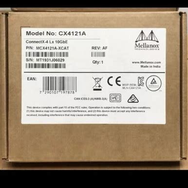 Mellanox Mcx4121A-Xcat Mcx4121A-Xcat 10G Dual-Port Fiber Optic Network ...