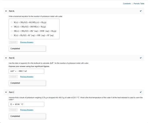 Solved Constants Periodic Table Part A Write A Balanced Chegg