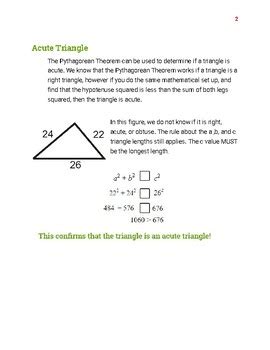 Classifying Triangles Using Pythagorean Theorem Converse TpT