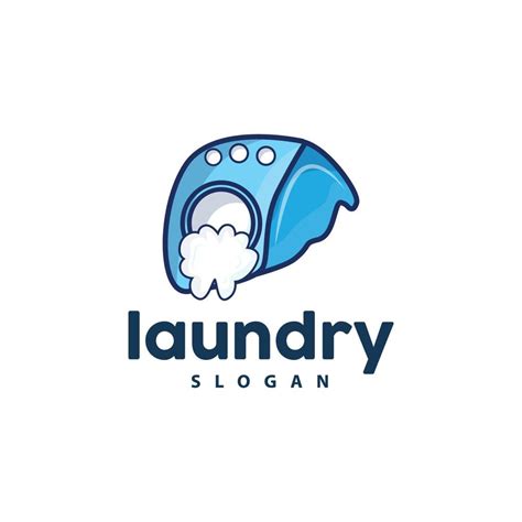 Laundry Logo Cleaning Washing Vector Laundry Icon With Washing Machine Clothes And Foam