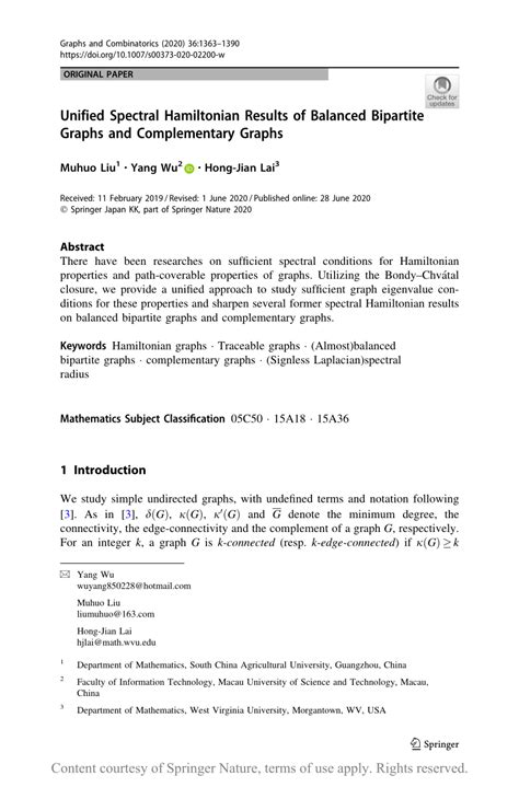 Unified Spectral Hamiltonian Results Of Balanced Bipartite Graphs And