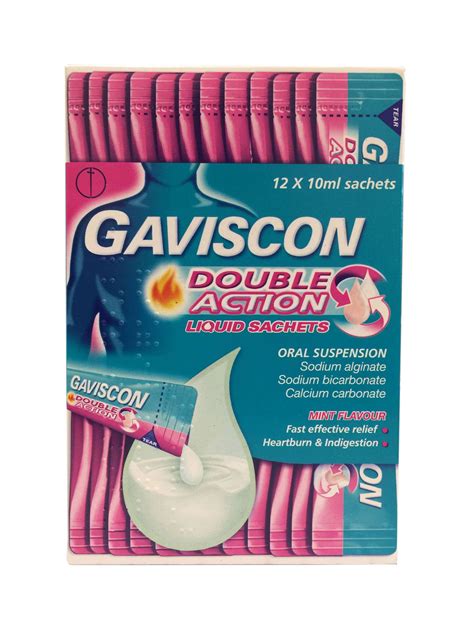 Gaviscon Double Action Heartburn And Indigestion 12 Liquid Sachets