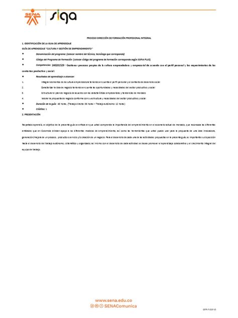 Gfpi F 019 Guia Cultura Y Gestión De Emprendimiento 2022 2 Pdf