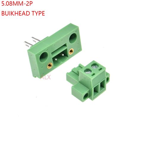 5sets Kf2edgwb 2pin 5 08mm Pitch Straight Pluggable Screw Terminal Block 5 08 2 Pin Bulkhead
