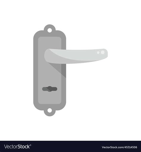 Door Handle Lock Icon Flat Knob Latch Royalty Free Vector