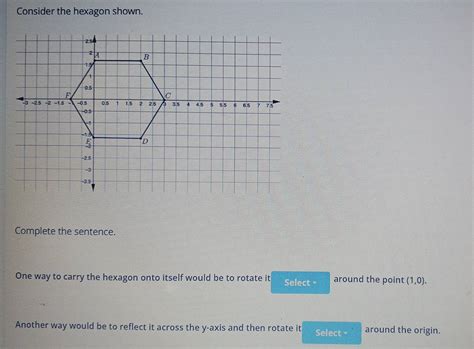 solved consider the hexagon shown complete the sentence one way to