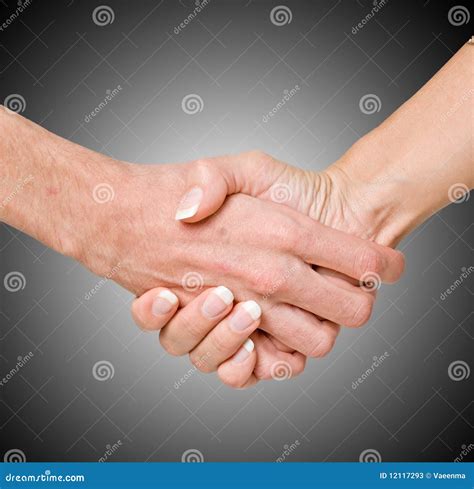 Handshaking Man And Woman Stock Image Image Of Female 12117293