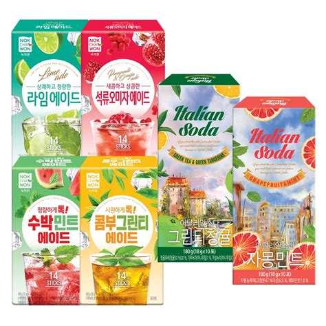 에이드 4종이탈리안소다 2종라임석류오미자콤부그린티수박민트자몽민트그린티청귤 홈플러스 익스프레스