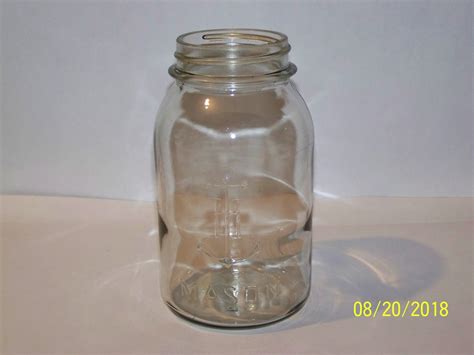 Anchor Hocking 1 Quart Clear Mason Jar Rare Vintage 1900s 1940s