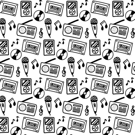 손으로 그린 귀여운 음악 낙서 원활한 패턴 음악 낙서 무늬 Png 일러스트 및 Psd 이미지 무료 다운로드 Pngtree