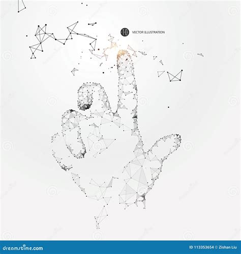 Point Line Surface Connection Constituted A Tap Gesture Stock Vector Illustration Of