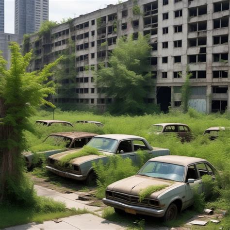 Urban Decay Trees Reclaiming Concrete Jungle Stable Diffusion Online