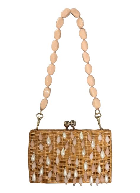 Corina Rain Of Pearls Wicker Clutch Elizabeth Anthony