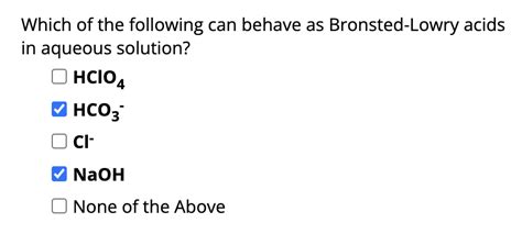 Solved Identify Whether Each Species Functions As A
