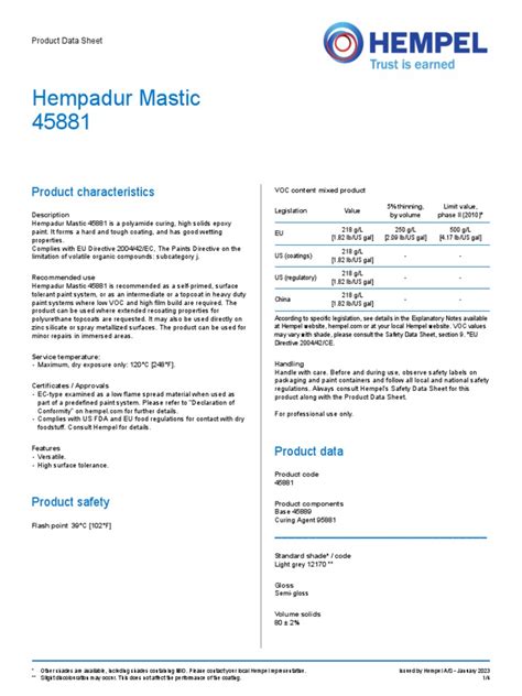 Apcs 26 Hempel Pdf Paint Volatile Organic Compound