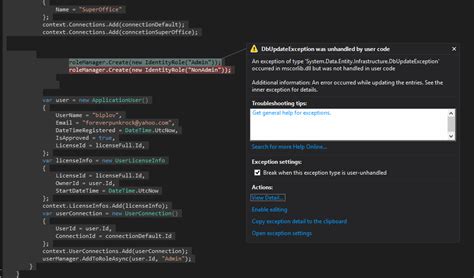 C On Identityrole Create Datetime Conversion Error Stack Overflow