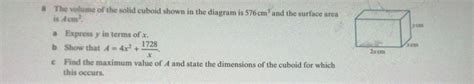 The Diagram Below Shows A Cuboid Rectangular Solid Cuboid Br