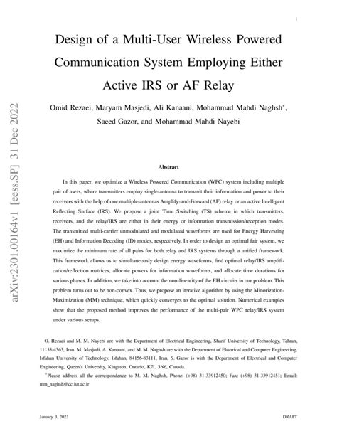 Design Of A Multi User Wireless Powered Communication System Employing Either Active Irs Or Af
