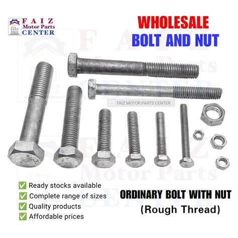 Ordinary 5 8x5 Inches Bolt With Nut Hexagonal Cap Screw Rough Thread