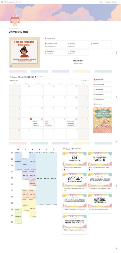 Minimalist Student Notion Template
