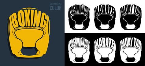 스포츠 보호 헬멧의 배경에 이름 복싱 태권도 가라데와 볼륨 문자 스포츠 대회의 인쇄 및 디자인 요소 격리된 벡터 3차원 형태에 대한 스톡 벡터 아트 및 기타 이미지 Istock