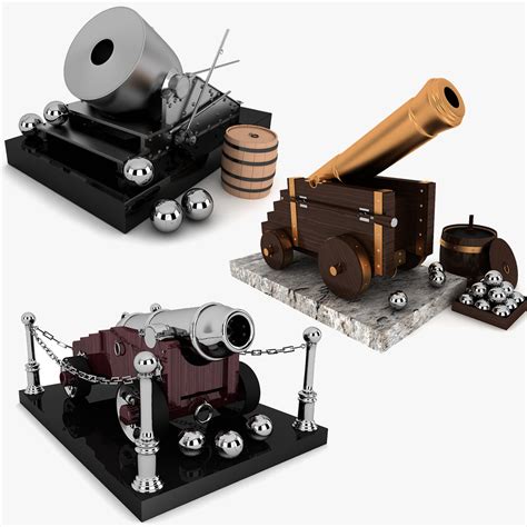 Cannon Collection 3d Model 69 3ds Dwg Fbx Max Obj Free3d