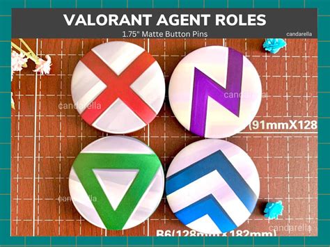 valorant agent roles 1 75 matte button pins duelist etsy