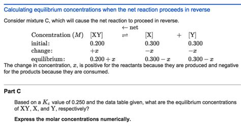 Solved Calculating Equilibrium Concentrations When The Ne