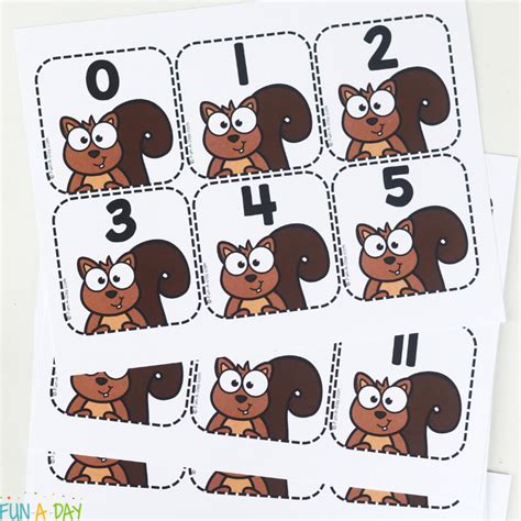 Squirrel Calendar Numbers Free Printable Fun A Day