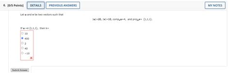 Solved Let U And V Be Two Vectors Such That Chegg Com