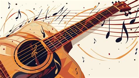 Closeup Of Music Notes On Guitar Neck And Strings Premium Ai