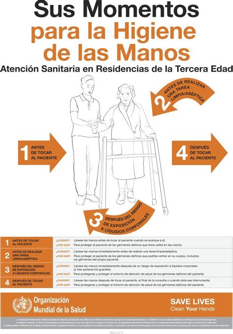Posters Adhesivos Lavables Oms Sus Momentos Para La Higiene De Manos